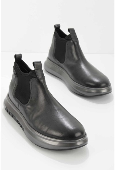 Bambi Siyah Leather Erkek Bot & Bootie E026302498