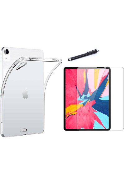 Fibaks Apple iPad 9. Nesil 10.2 Uyumlu Tablet Kılıf + Ekran Koruyucu + Kalem Süper Silikon Şeffaf Şeffaf Fibaks Apple iPad 9. Nesil 10.2 Uyumlu Tablet Kılıf + Ekran Koruyucu + Kalem Süper Silikon Şeffaf Şeffaf
