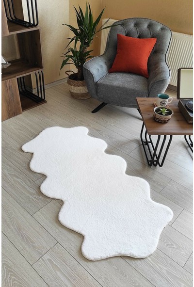 Sarar Beyaz Peluş Post Çift Kafa Yıkanabilir Kaymaz Taban Tavşan Tüyü Halı Yolluk Sarar Beyaz Peluş Post Çift Kafa Yıkanabilir Kaymaz Taban Tavşan Tüyü Halı Yolluk
