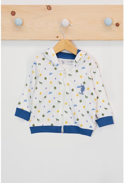 U.S. Polo Assn. Lisanslı Krem Erkek Bebek Kapşonlu Hırka U.S. Polo Assn. Lisanslı Krem Erkek Bebek Kapşonlu Hırka