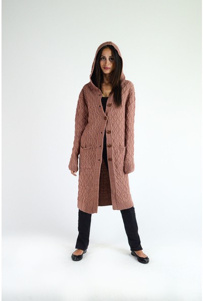 Galeri Tunç Oversize Uzun Cepli Triko Hırka