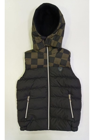 Garland Damalı Erkek Cocuk Kapüşonlu Şişme Yelek