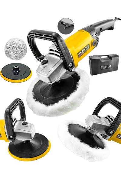 Anadolu Strong ANS1095 1200 W Devir Ayarlı 180MM 6 Kademeli Polisaj Makinesi Hediyeli Set Anadolu Strong ANS1095 1200 W Devir Ayarlı 180MM 6 Kademeli Polisaj Makinesi Hediyeli Set