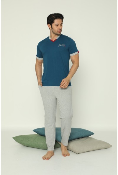 Birşen Tekstil Erkek Yazlık Kısa Kollu Penye Pijama Takımı