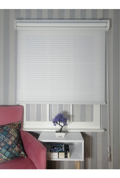 Serin Home Collection Beyaz Kalın Çizgili Yeni Sezon Çiftli Mekanizma Stor Tül ve Güneşlik Serin Home Collection Beyaz Kalın Çizgili Yeni Sezon Çiftli Mekanizma Stor Tül ve Güneşlik