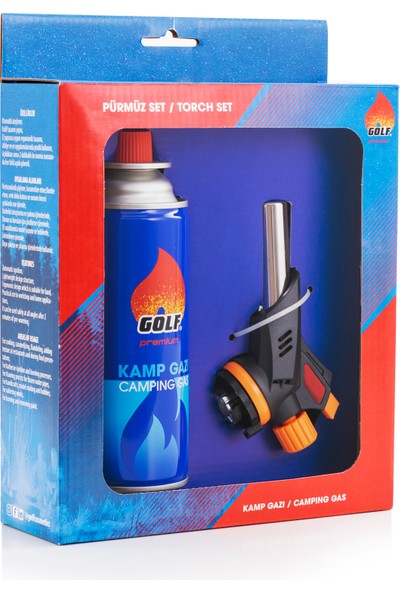 Golf Cosmetics Premium Kamp Ocak Gazı Valfli Kartuş 227G Çakmaklı Pürmüz Set Golf Cosmetics Premium Kamp Ocak Gazı Valfli Kartuş 227G Çakmaklı Pürmüz Set