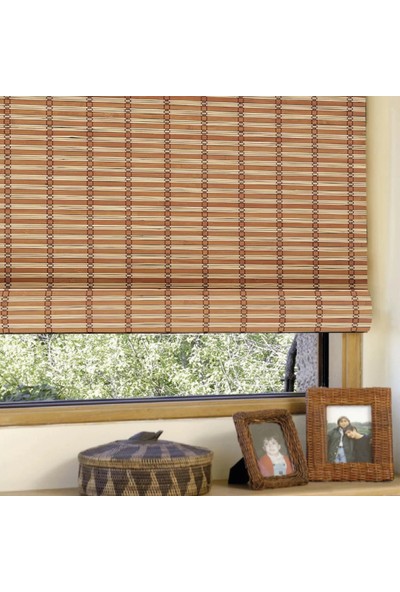 Bahçem Bambu Stor Perde 120 x 180CM Sütlü Kahve - Krem Bahçem Bambu Stor Perde 120 x 180CM Sütlü Kahve - Krem