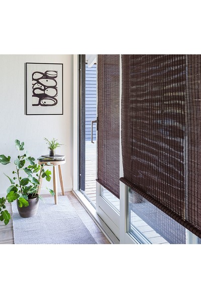 Bahçem Bambu Stor Perde 120 x 180 cm Koyu Kahverengi