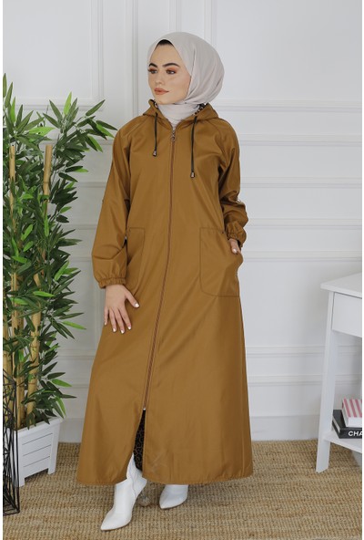 Tam Boy Kapişonlu Trençkot/taba Tam Boy Kapişonlu Trençkot/taba