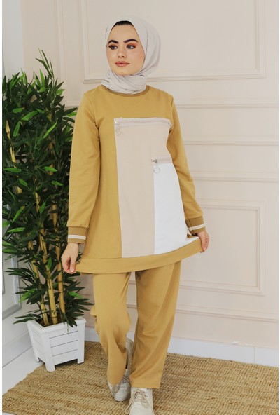 İmaj Butik Ön Cep Detaylı Ikili Takım/camel