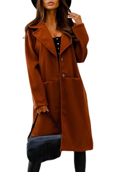 Farfi Kadın Uzun Yün Palto (Yurt Dışından)