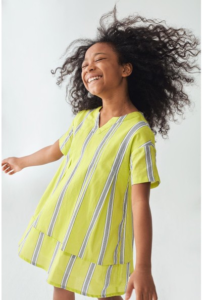 B&G Store Kız Çocuk Çizgili Elbise