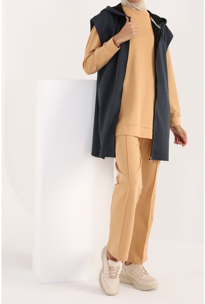 ALLDAY Yanları Yırtmaçlı Kapüşonlu Yelek