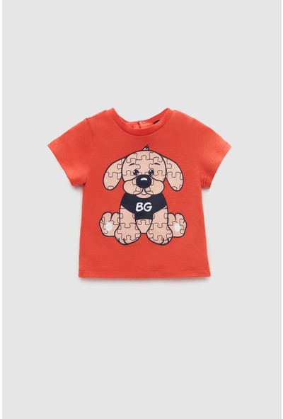 B&G Store Erkek Bebek Oranj T-Shirt 21PFWBG1506