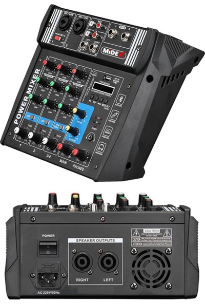 Midex MPX-500 Power Mikser Amfi 2x250 Watt 4 Kanal Bluetooth Usb MP3 Midex MPX-500 Power Mikser Amfi 2x250 Watt 4 Kanal Bluetooth Usb MP3