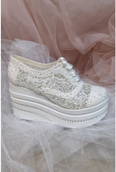 Berush Bride 600F Serisi Dolgu Topuk Fileli Gelinlik Ayakkabısı Berush Bride 600F Serisi Dolgu Topuk Fileli Gelinlik Ayakkabısı