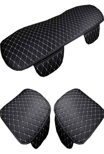 Tegin Renault Megane 2 2002-2008 Sedan Hatchback Ön ve Arka Koltuk Minderi Siyah Deri Beyaz Desen Tegin Renault Megane 2 2002-2008 Sedan Hatchback Ön ve Arka Koltuk Minderi Siyah Deri Beyaz Desen