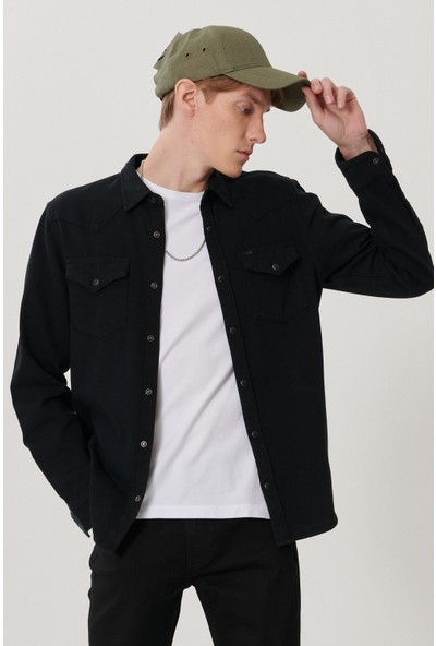 Lee Slim Fit Dar Kesim %100 Pamuk Uzun Kollu Denim Gömlek