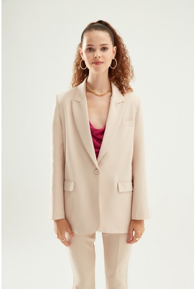 Quzu Blazer Ceket Taş Quzu Blazer Ceket Taş