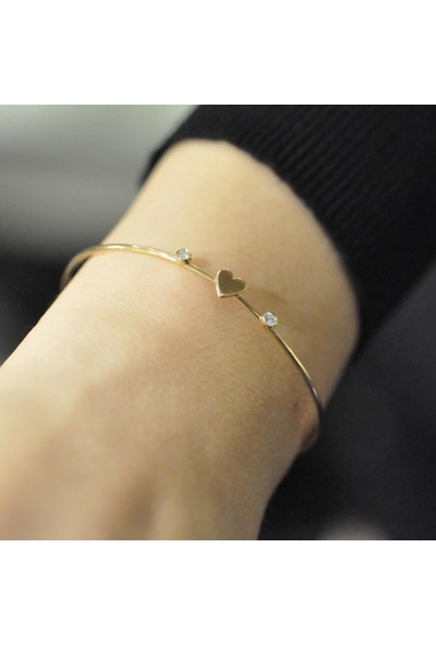 By Golden House Pırlantalı Kalp Bilezik By Golden House Pırlantalı Kalp Bilezik