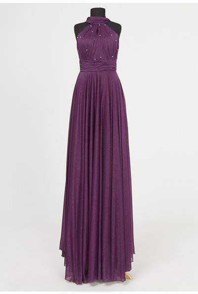 SETRMS Mor Eteği Pileli Abiye 191046