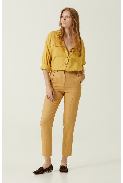 Network Regular Fit Camel Dar Paça Pantolon