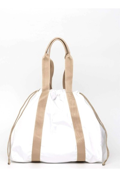 Forever Cultivate Beyaz Büzgülü Plaj Çanta Forever Cultivate Beyaz Büzgülü Plaj Çanta
