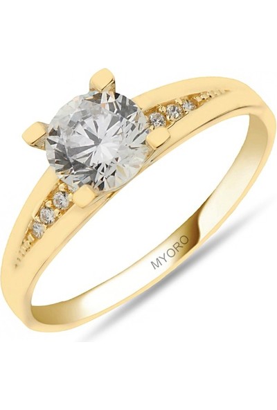 MYOROGOLD 8 Ayar Tektaş Altın Yüzük MYOJL009 MYOROGOLD 8 Ayar Tektaş Altın Yüzük MYOJL009