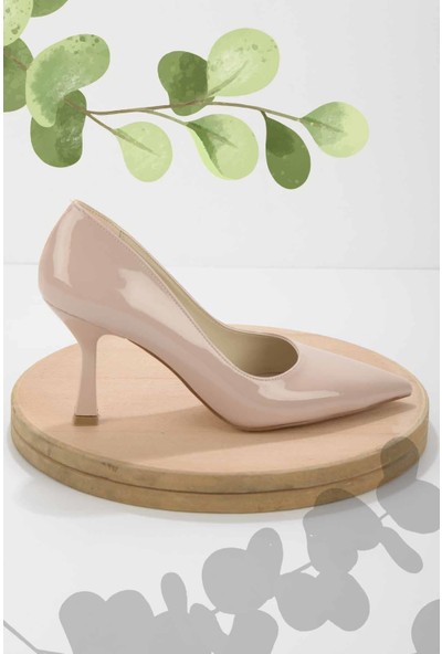Bambi Nude Rugan Kadın Klasik Topuklu Ayakkabı K01596134408