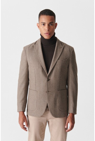 Avva Erkek Vizon Kırlangıç Yaka Düz Slim Fit Torba Cepli Ceket A12Y4024 Avva Erkek Vizon Kırlangıç Yaka Düz Slim Fit Torba Cepli Ceket A12Y4024