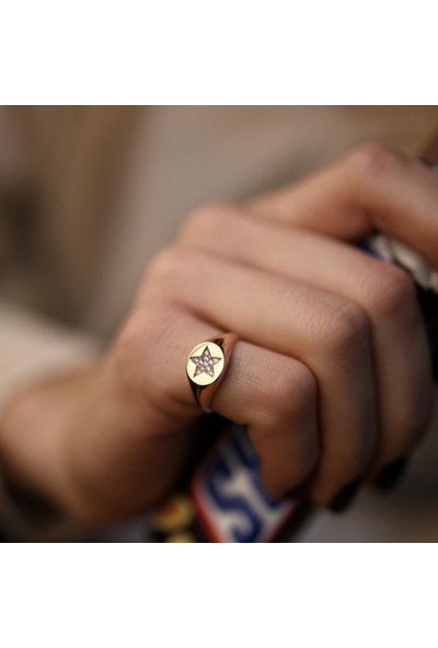 Taşlı Yıldız Şövalye Yüzük