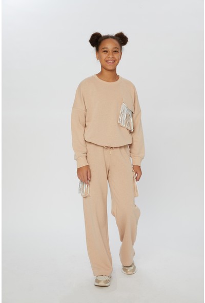 Little Star Kız Çocuk Körük Cepli Eşofman Takımı