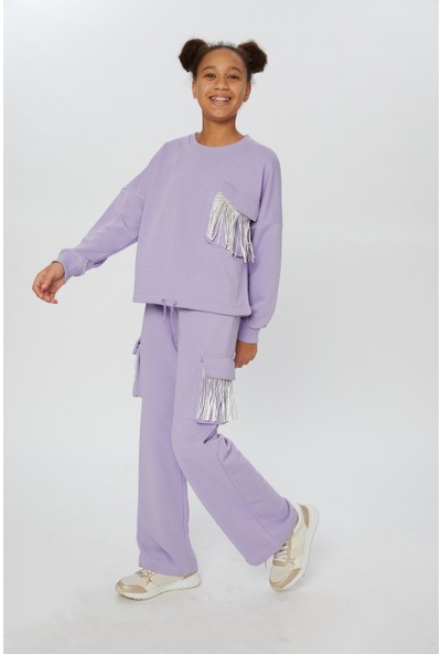 Little Star Kız Çocuk Körük Cepli Eşofman Takımı