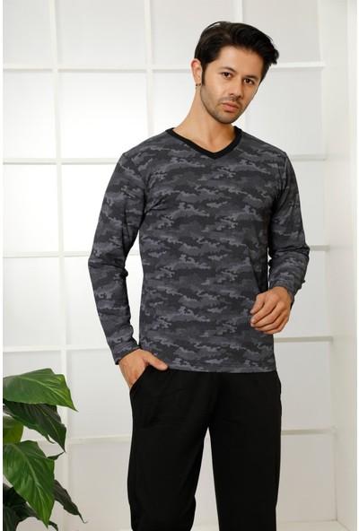 Moda Çizgi Erkek %100 Pamuk Cepli Uzun Kollu Pijama Takımı 6766 Moda Çizgi Erkek %100 Pamuk Cepli Uzun Kollu Pijama Takımı 6766