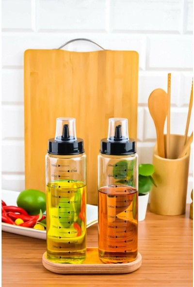Webcenter Ahşap Standlı 2'li 500 ml Damlatmaz Akıllı Cam Yağlık - Sirkelik Seti Webcenter Ahşap Standlı 2'li 500 ml Damlatmaz Akıllı Cam Yağlık - Sirkelik Seti