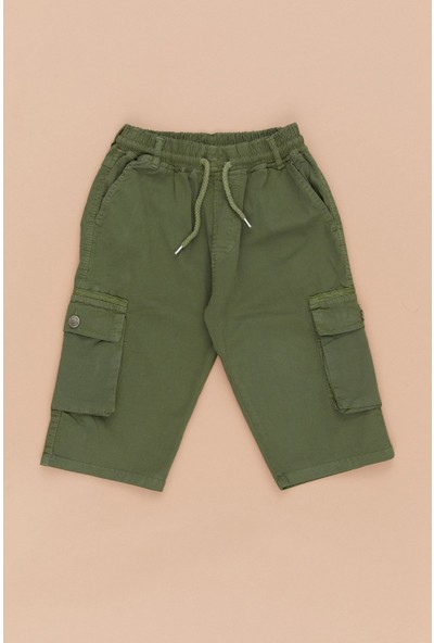 FullaModa Çocuk Beli Lastikli Kargo Cepli Kapri