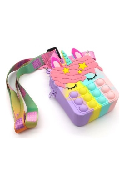 Unicorn Popit Silikon Oyuncak Çanta