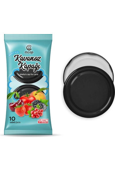 MCAP Konserve Kavanoz Kapağı - 10 Adet (Standart Boy - 82 Mm) MCAP Konserve Kavanoz Kapağı - 10 Adet (Standart Boy - 82 Mm)