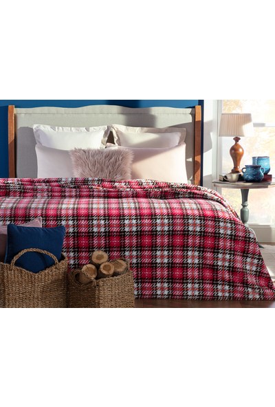 Madame Coco Boswell Welsoft Çift Kişilik Baskılı Battaniye - Pembe