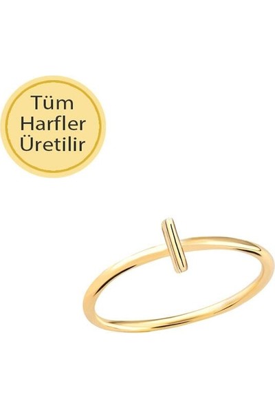 Engingold 14 Ayar Altın I Harfli Yüzük