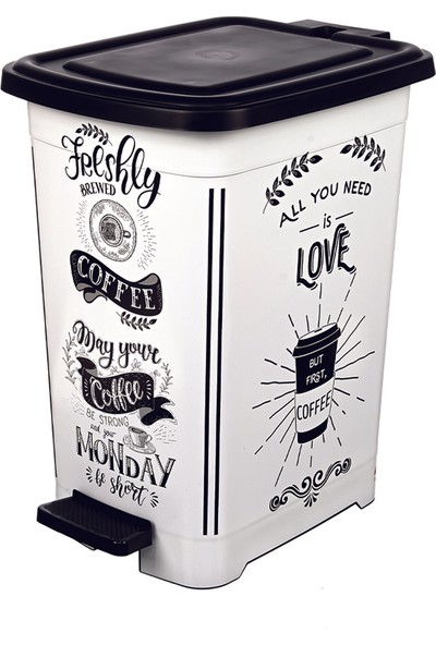 Elif Kahve Desenli Slim Çöp Kovası (25 Litre)
