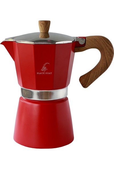 Black Goat 6 Cup Moka Pot - Kırmızı Black Goat 6 Cup Moka Pot - Kırmızı