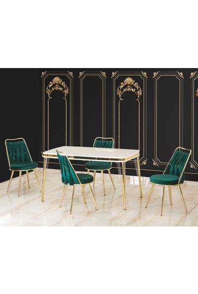 Violet Mdf Masa + 6 Babyface Kumaşlı Sandalye Takımı