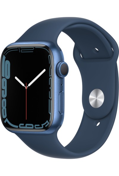 Apple Watch Seri 7 Gps, 45MM Mavi Alüminyum Kasa ve Mavi Spor Kordon - Regular MKN83TU/A