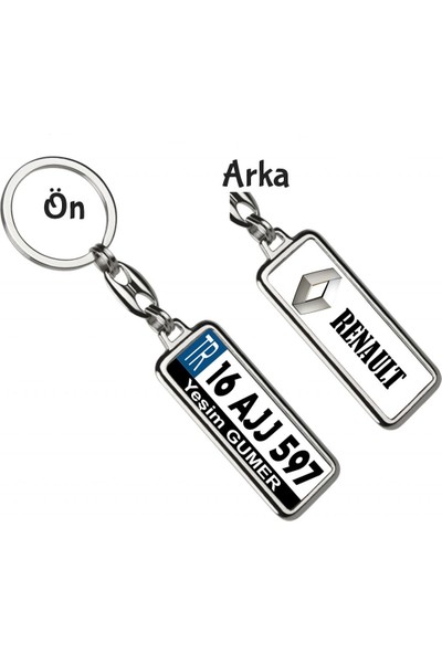 Hediye Zengini Kişiye Özel Renault Plaka Metal Anahtarlık