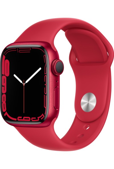 Apple Watch Seri 7 Gps, 41MM Kırmızı Alüminyum Kasa ve Kırmızı Spor Kordon - Regular MKN23TU/A