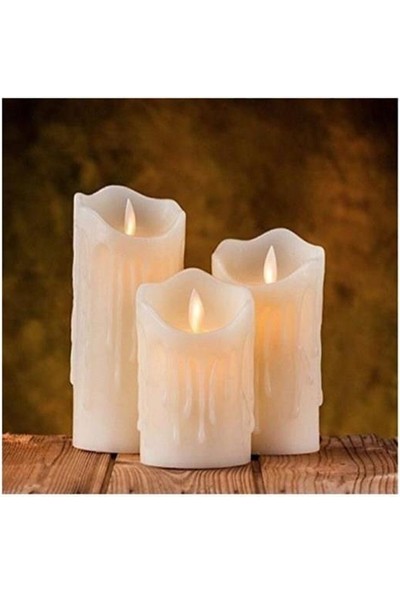 İtc Store 3 Lu Krem Erimiş Görünümlü LED Mum Pilli Dekoratif Hediyelik İtc Store 3 Lu Krem Erimiş Görünümlü LED Mum Pilli Dekoratif Hediyelik