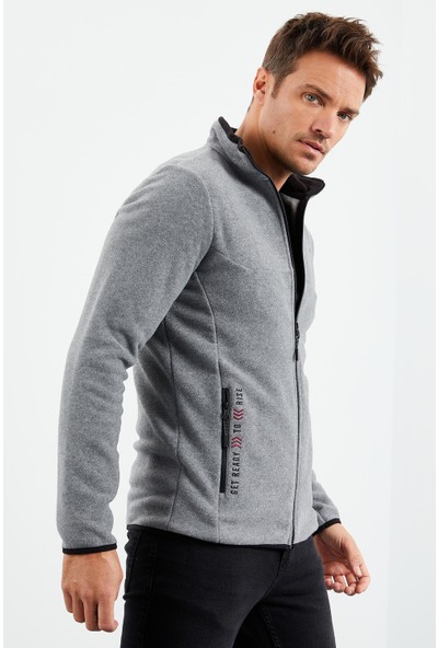 Tommy Life Gri Melanj Erkek Yazı Nakışlı Dik Yaka Fermuarlı Standart Kalıp Sweatshirt Polar - 87992 Tommy Life Gri Melanj Erkek Yazı Nakışlı Dik Yaka Fermuarlı Standart Kalıp Sweatshirt Polar - 87992