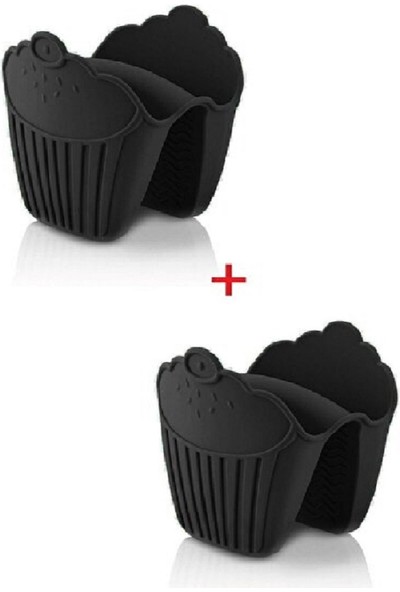 Arow Silikon Siyah Cupcake Şekilli Fırın Eldiveni 2' Li Arow Silikon Siyah Cupcake Şekilli Fırın Eldiveni 2' Li