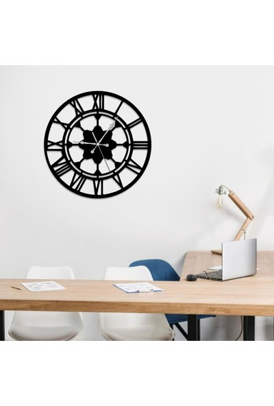 Dekoratif Siyah Lazer Kesim Ahşap Mdf Duvar Saati 30 cm Dekoratif Siyah Lazer Kesim Ahşap Mdf Duvar Saati 30 cm